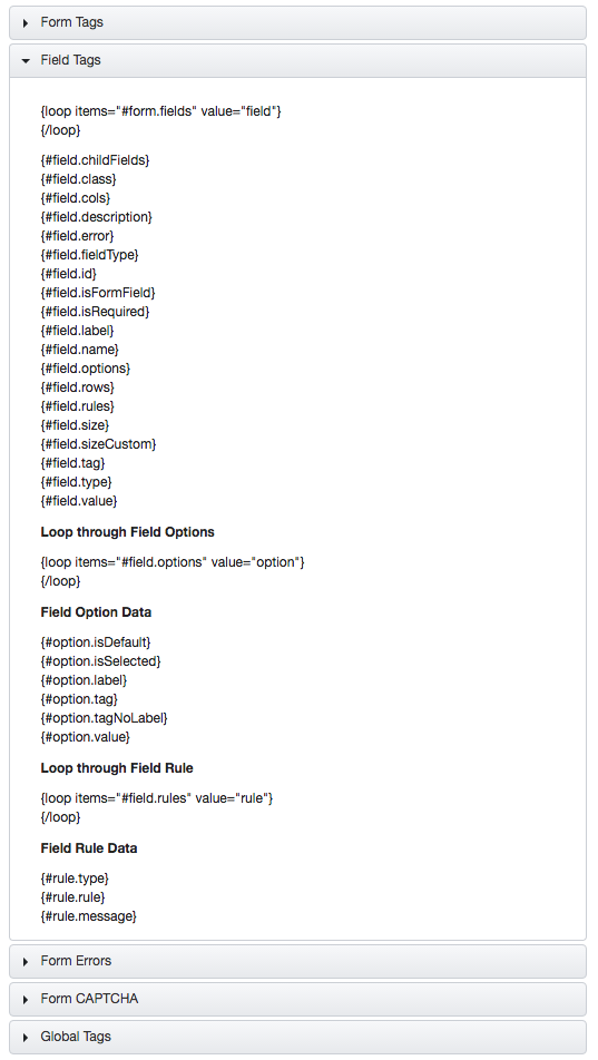 Global Form Templates | Branch CMS Documentation