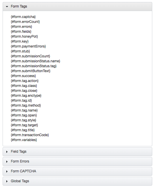Global Form Templates | Branch CMS Documentation