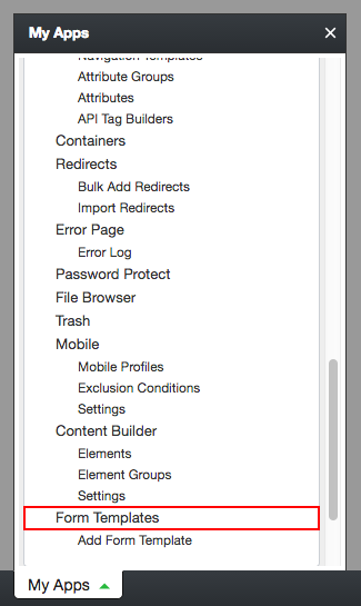 Global Form Templates | Branch CMS Documentation